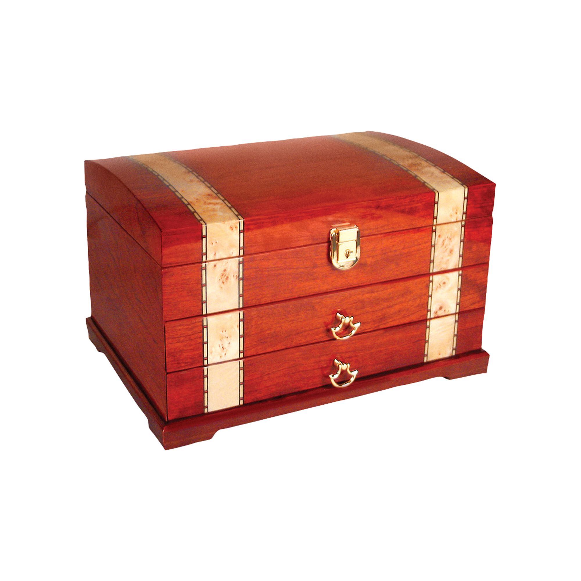 Two-Tone Chest with Burl Inlay – 2 Drawer 15x11x9 – Tizo Designs