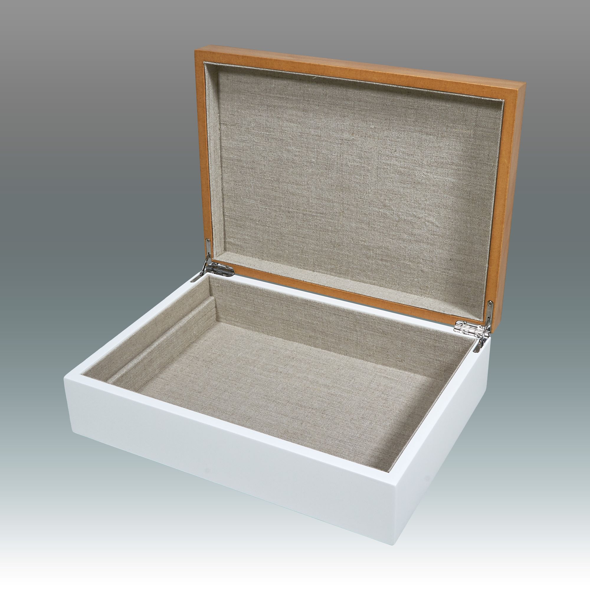 Two-Tone Natural Wood Empty Box – White – Tizo Designs