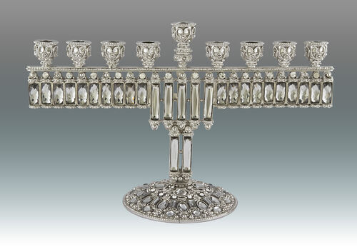 Crystal Glass Menorah – Clear – Tizo Designs