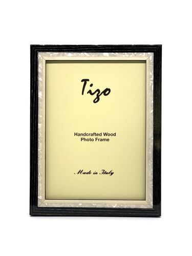 Gold Stripe Border Italian Wood Frame, Black – Tizo Designs
