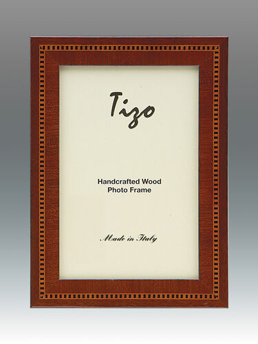Stripe Inlaid Italian Wood Frame, Brown – 5 x 7 – Tizo Designs
