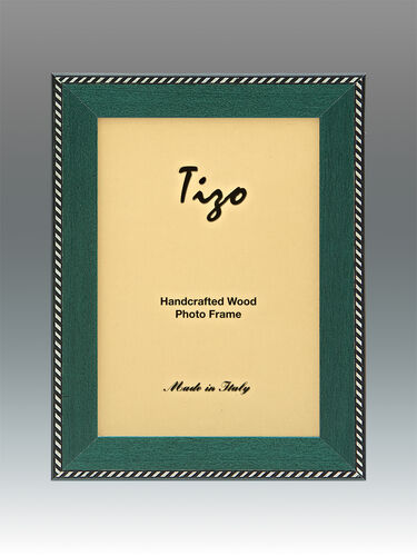 5 x 7 – Narrow Braid-Border Wood Frame, Emerald Green – Tizo Designs