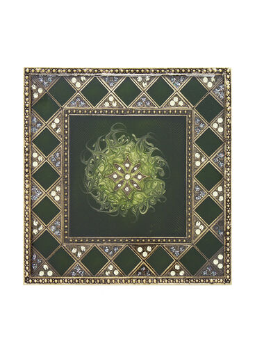 Jeweled Square Coaster – Green – Tizo Designs
