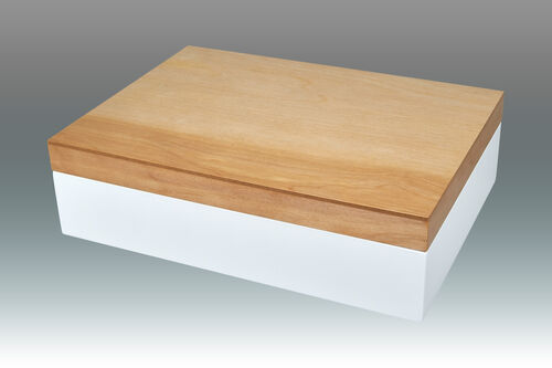 Two-Tone Natural Wood Empty Box – White – Tizo Designs