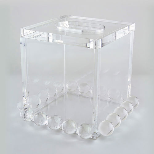 Lucite Tissue Box w/Lid Clear Bubble Design – Tizo Designs