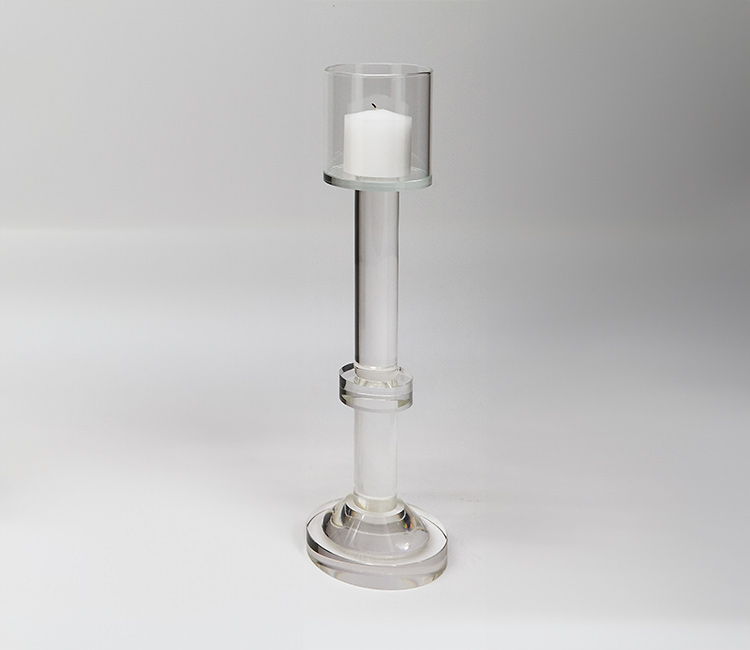 Large. 11″ Tall – Crystal Glass Footed Tealite C/Holder – Tizo Designs